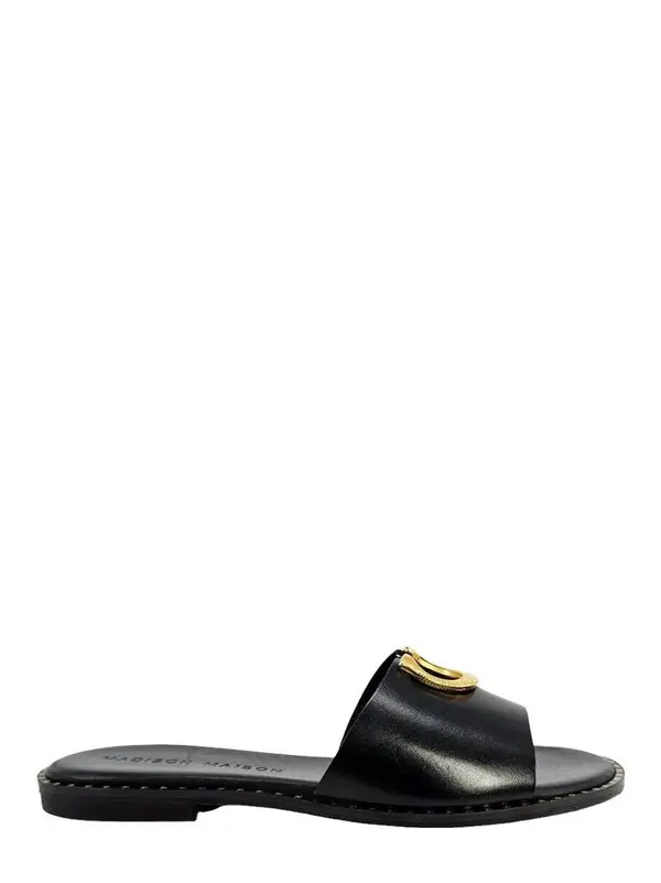 MADISON MAISON Horseshoe Buckle Sandals - Black