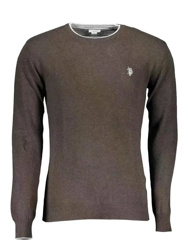 U.s. Polo Assn. Embroidered Logo Crew-neck Sweater - Brown