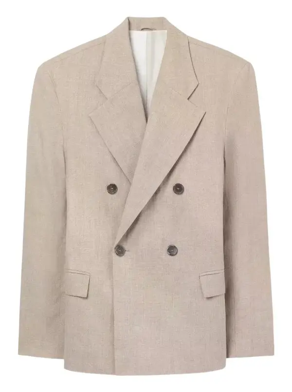 Séfr Donovan Double-breasted Blazer - Neutrals
