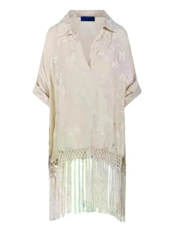 MES DEMOISELLES Fringe-trim Blouse - Neutrals