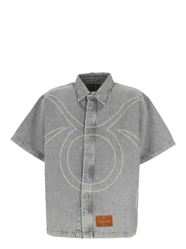 GARCIAS Stud-embellished Denim Shirt - Grey