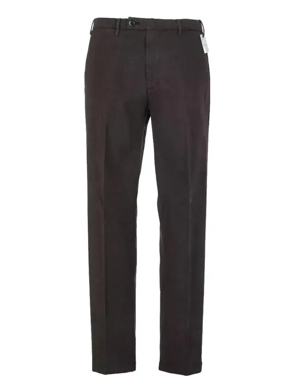 MICHAEL COAL Pressed-crease Tailored Trousers - Brown