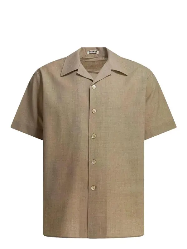 Auralee Short-sleeve Cashmere Shirt - Neutrals