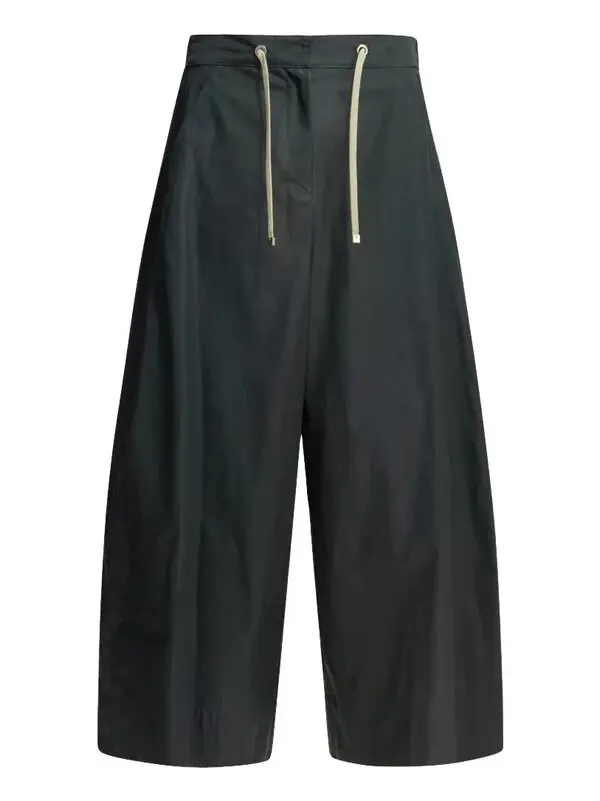 Max Mara Drawstring Waist Cotton Trousers - Grey
