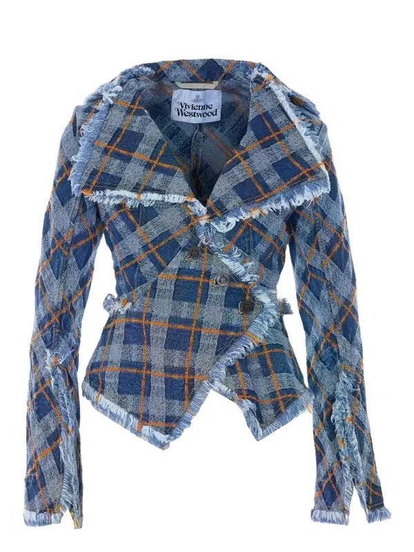 VIVIENNE WESTWOOD Worth More Frayed Jacket - Blue
