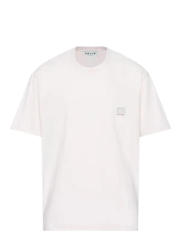 SOLID HOMME Logo-patch T-shirt - Pink