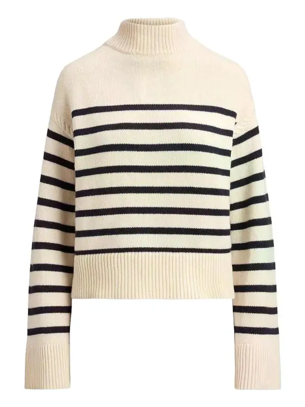 Ralph Lauren Striped Mock-neck Sweater - Neutrals