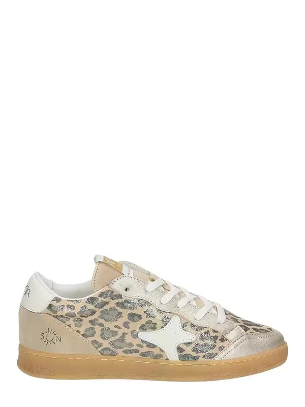 AMA-BRAND Leopard-print Metallic Sneakers - Neutrals
