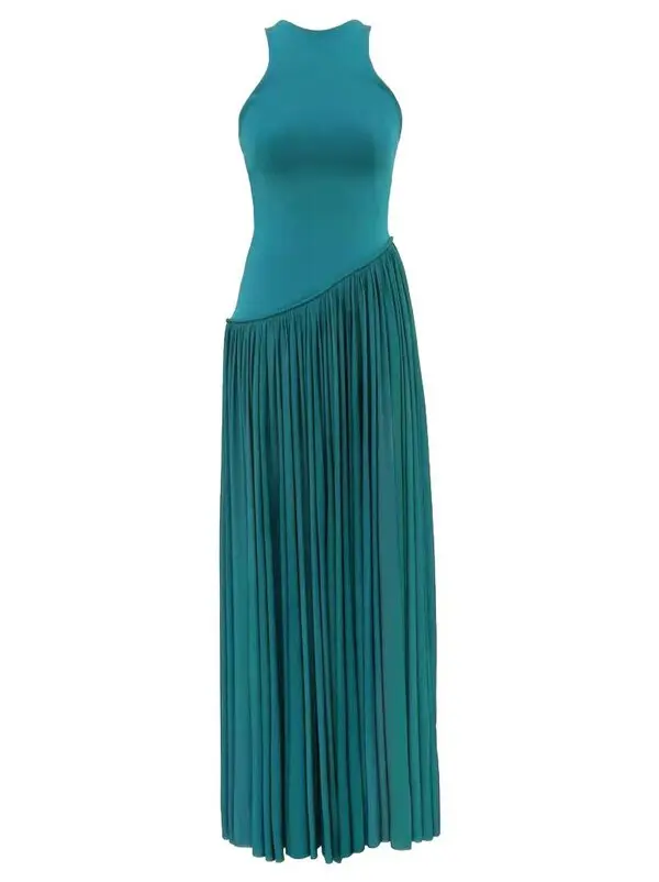 Zimmermann Luna Asymmetrical Pleated Dress - Blue