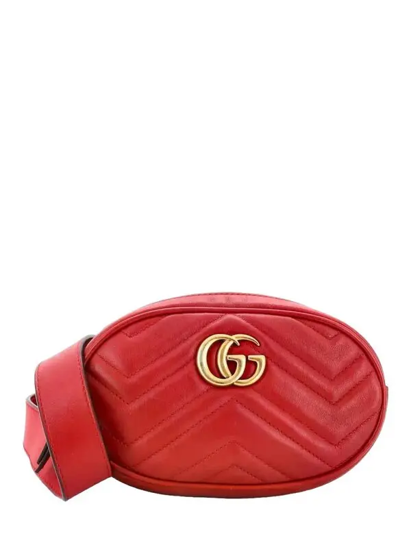 Gucci Gg Marmont Matelasse Leather Belt Bag - Red