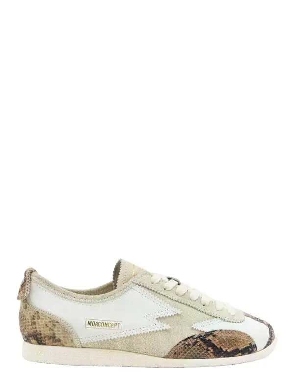 MOA CONCEPT Ikigai Snake-effect Panelled Sneakers - Neutrals