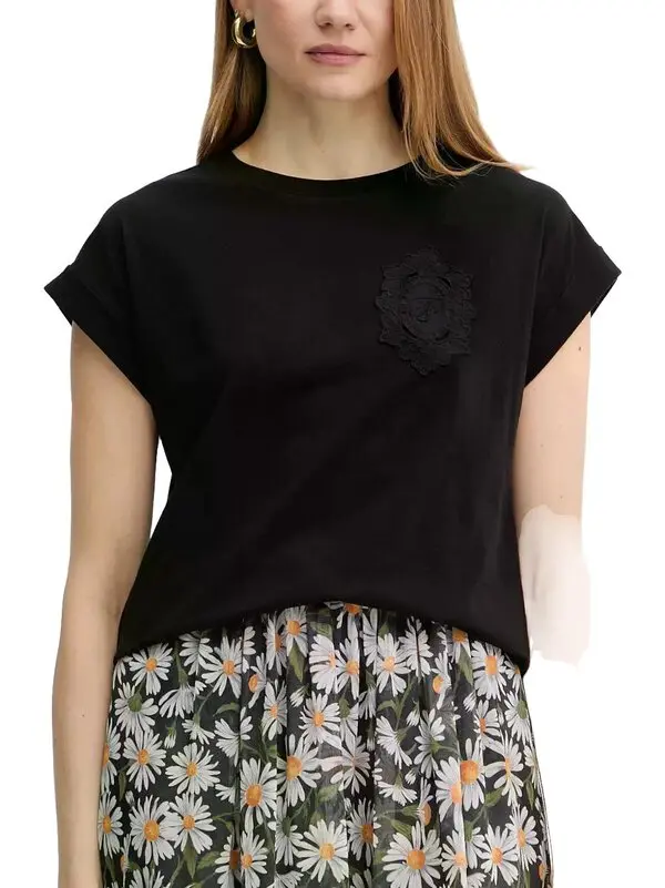TWINSET Short-sleeve T-shirt With Lace Detail - Black