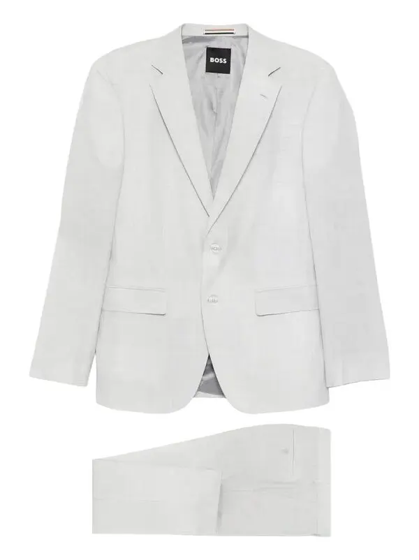 BOSS Patterned Single-breasted Suit - Grey