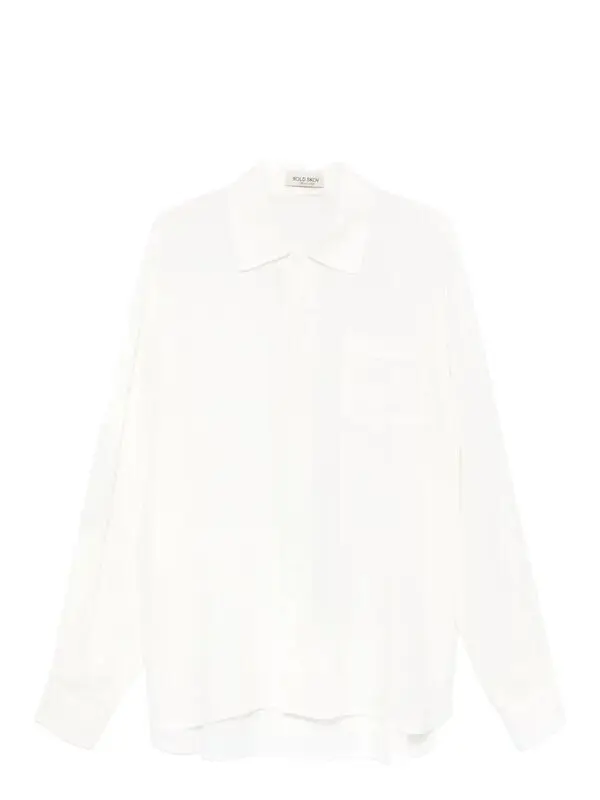 ROLD SKOV Textured Long-sleeve Shirt - Neutrals