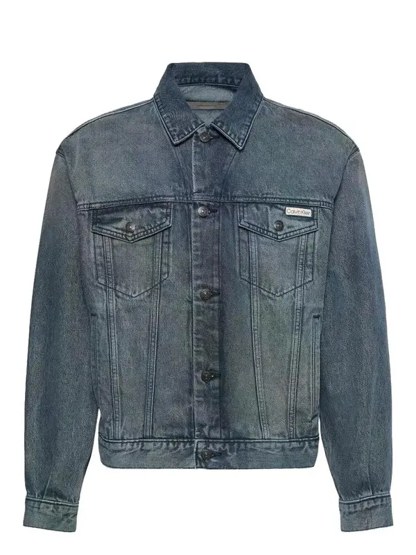 Calvin Klein 90s Faded-effect Denim Jacket - Grey