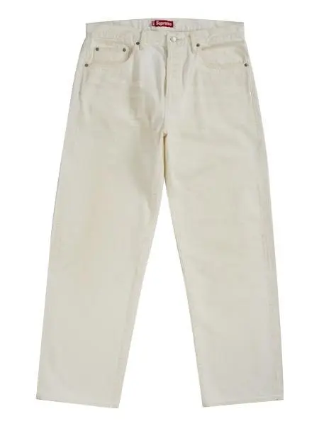Supreme Distressed Loose Fit Selvedge Jean - Washed White