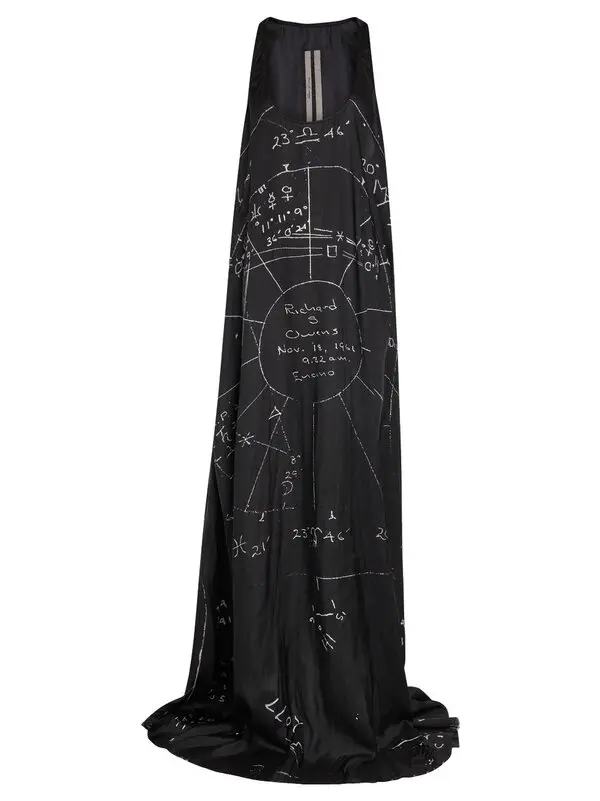 Rick Owens Printed Satin Gown - Black