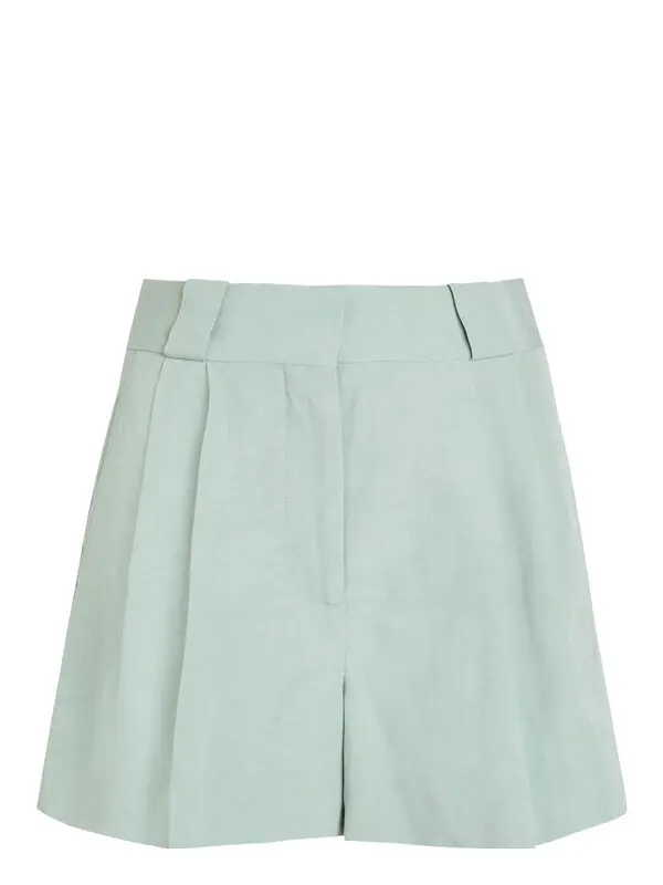 BLAZÉ MILANO Zenith Silk And Linen-blend Shorts - Teal