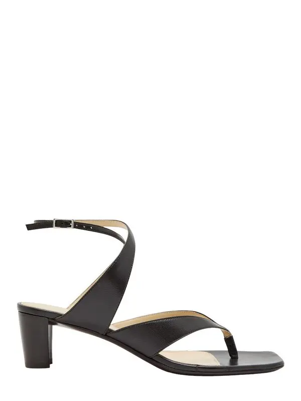 LEMAIRE 50 Leather Thong Sandals - Dark Brown