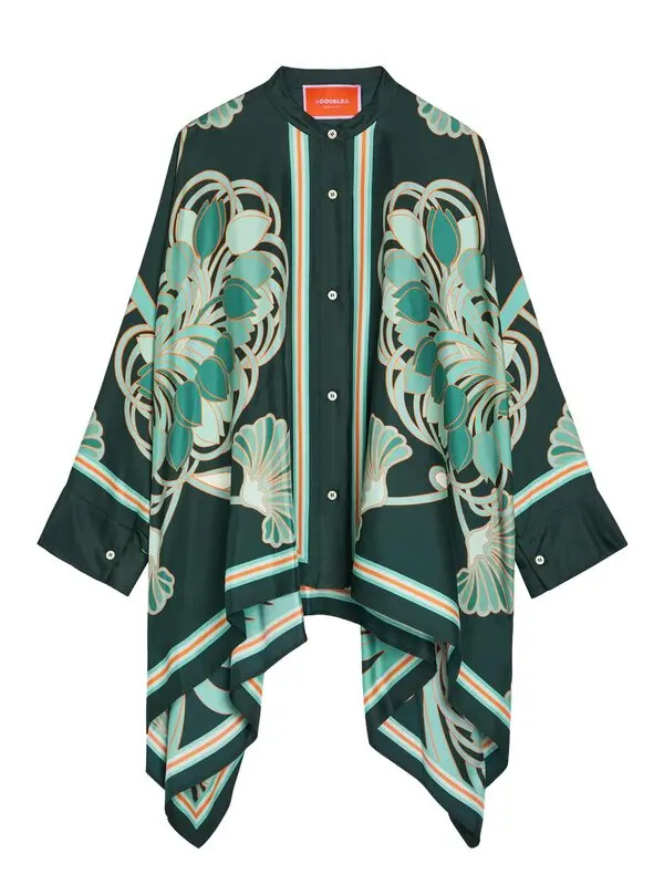 La DoubleJ Printed Silk-twill Shirt - Black