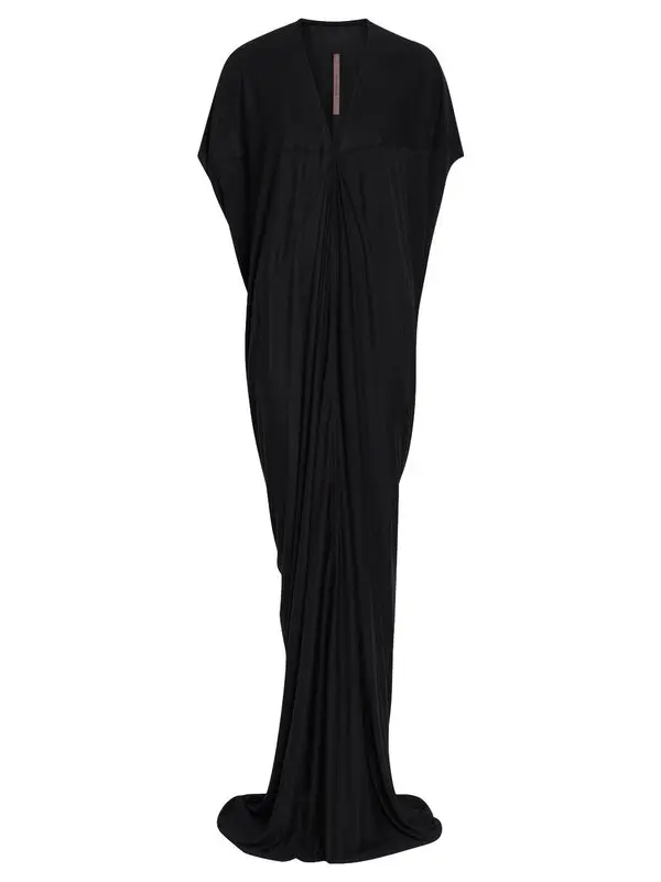 Rick Owens V-neck Jersey Gown - Black