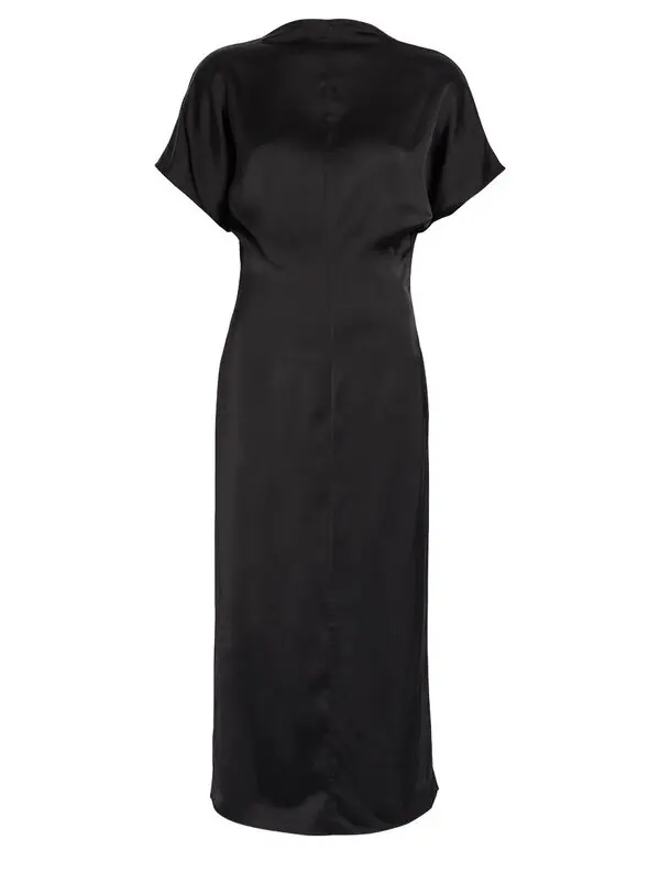 Tove Aker Low-back Satin Midi Dress - Black