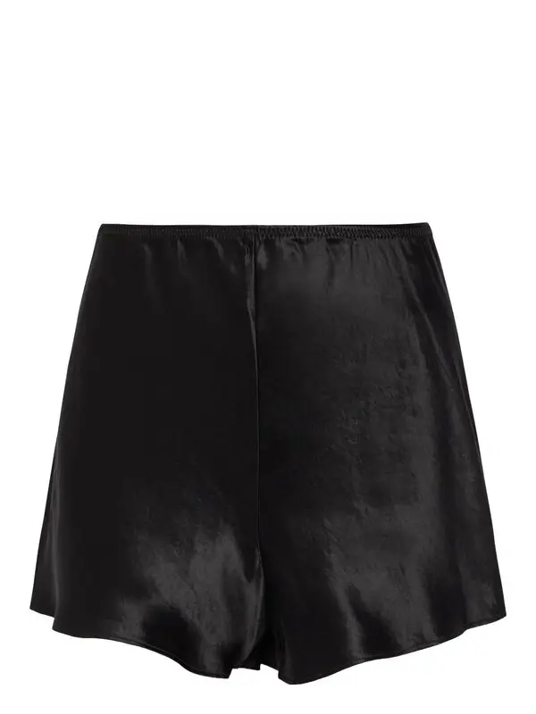 Maria Mcmanus Lace-trimmed Satin Shorts - Black