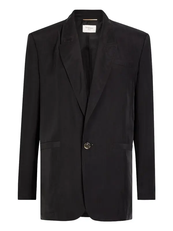 Saint Laurent Silk Blazer - Black