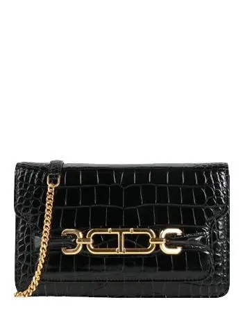 TOM FORD Cross-body Bag In Calfskin With Crocodile Print - Black