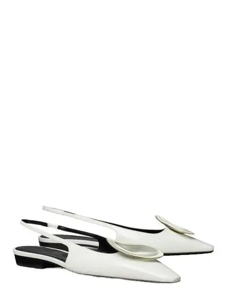 Tory Burch Patos Slingback Flat - Cloud/silver