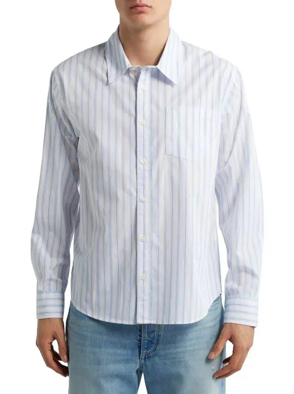 CORRIDOR Berg Stripe Button-up Shirt - Blu