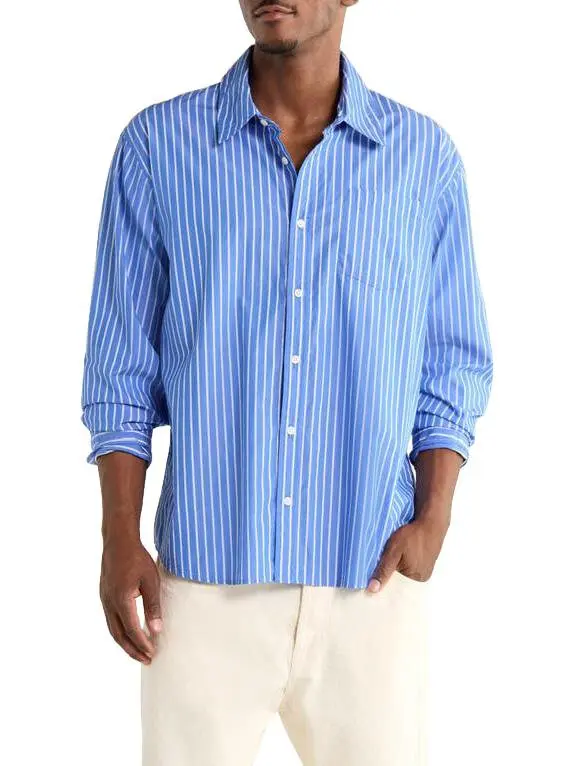 CORRIDOR Berg Stripe Button-up Shirt - Blu