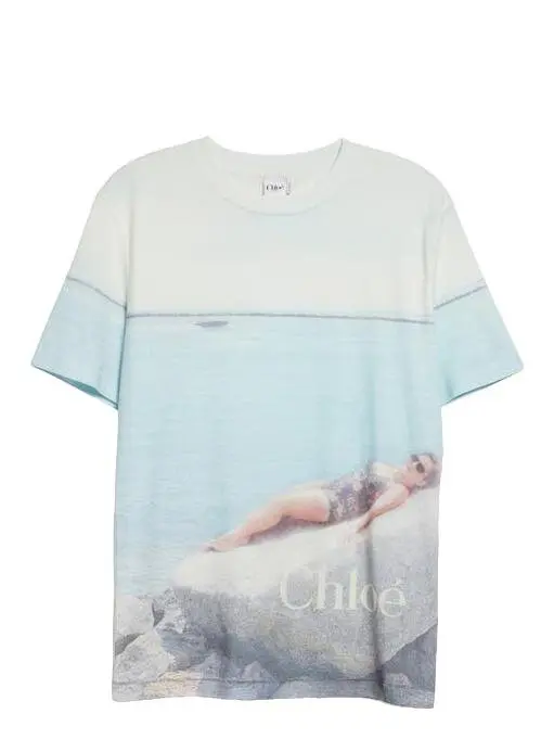 Chloé Picture Print Cotton Jersey T-shirt - Iconic Milk