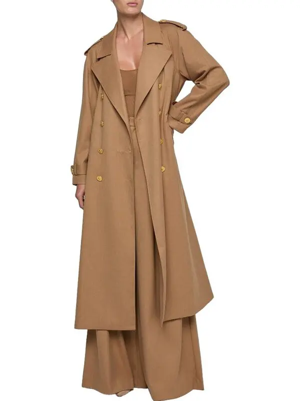L'Agence Brinley Oversize Suiting Trench Coat - Dark Macchiato