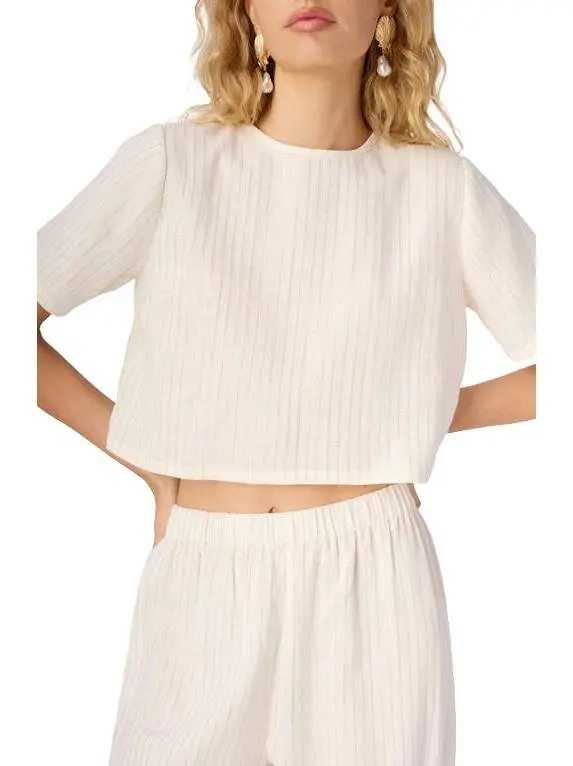 Cami Nyc Mica Metallic Stripe Crop Top - Ceramic