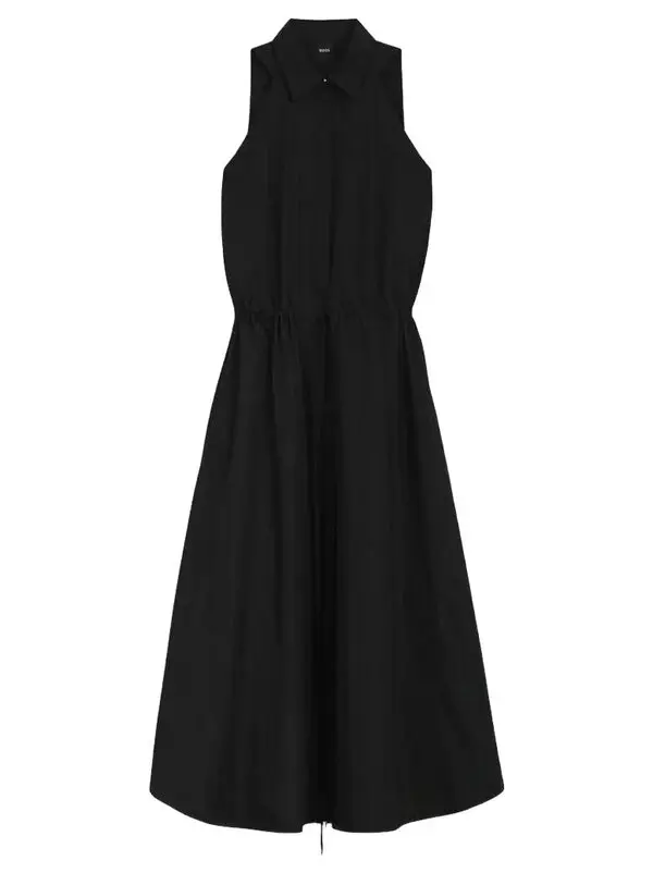 BOSS Halterneck Drawstring-waist Dress - Black