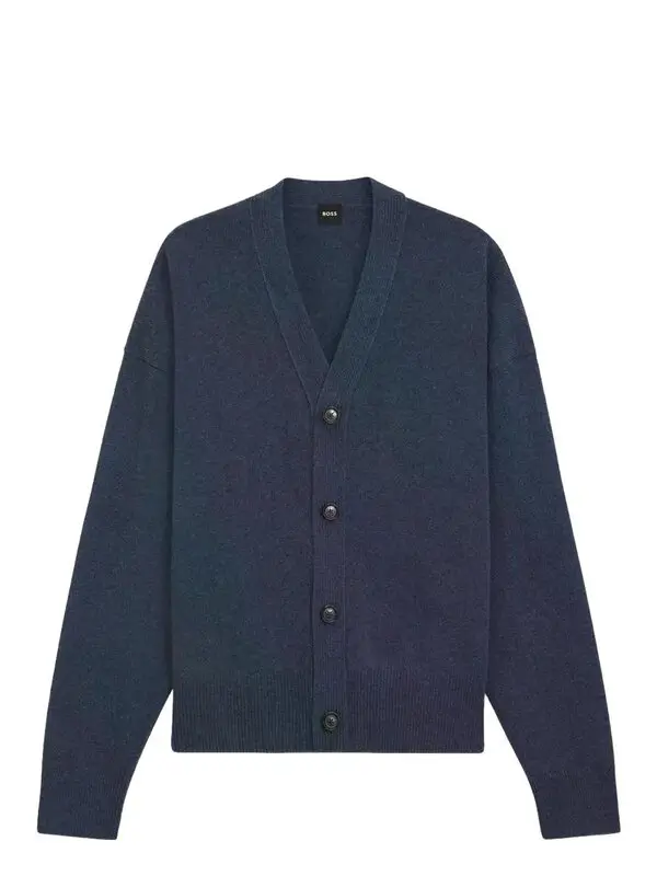 BOSS V-neck Button-up Cardigan - Blue