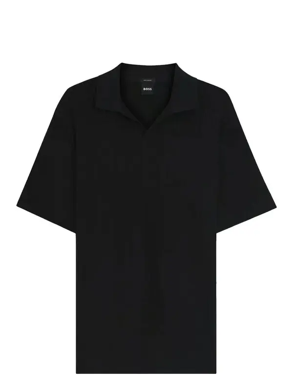 BOSS Jacquard-pattern Polo Shirt - Black