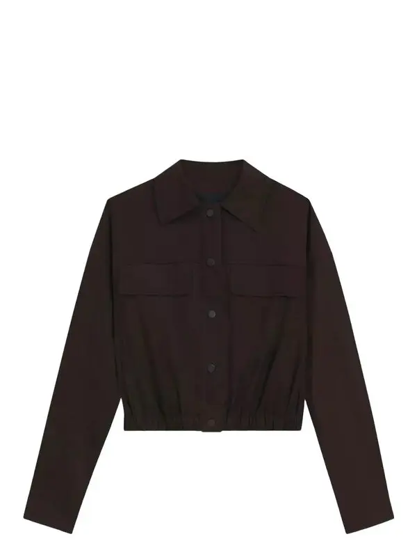 BOSS Elasticated-waist Cropped Jacket - Brown