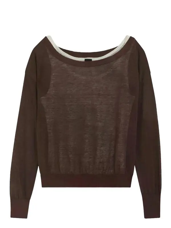 BOSS Fine-knit Layered-effect Sweater - Brown