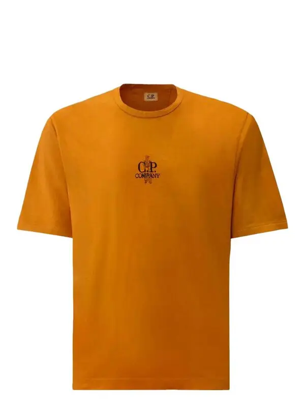 C.P. COMPANY 1020 Jersey Short-sleeve Embroidery T-shirt - Orange