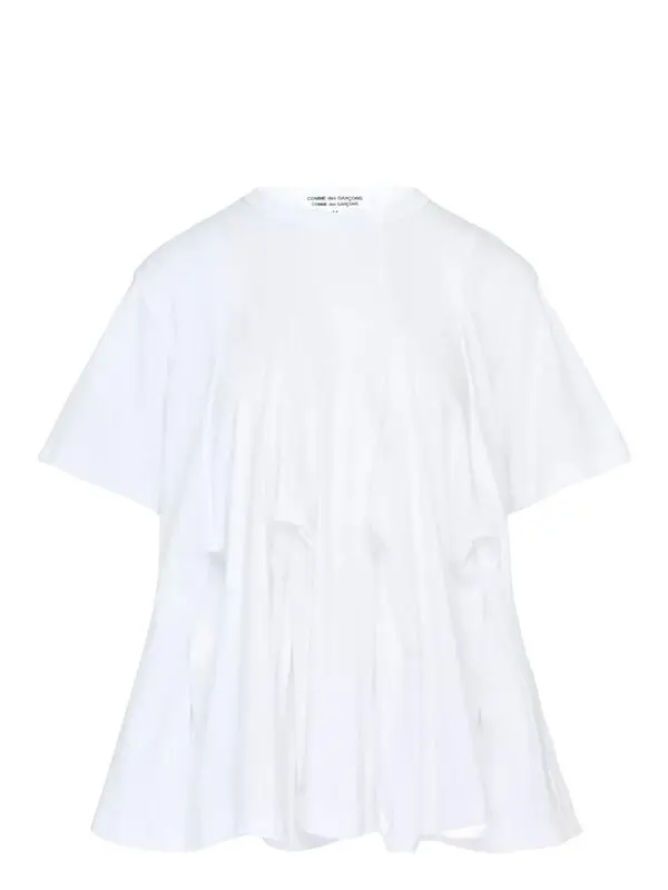 Comme Des Garçons Pleated Flared T-shirt - White