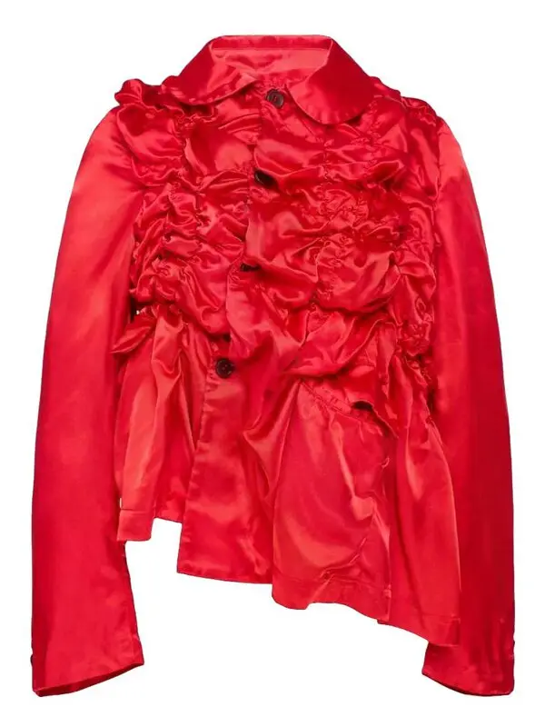 Comme Des Garçons Ruched Asymmetrical Jacket - Red