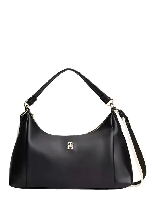 Tommy Hilfiger Logo Plaque Shoulder Bag - Black