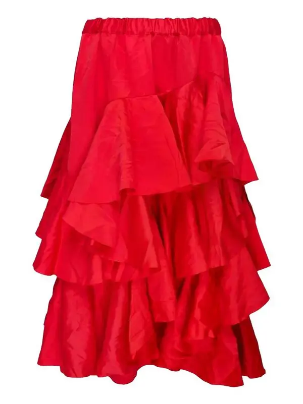 Comme Des Garçons Ruffled Tie Midi Skirt - Red