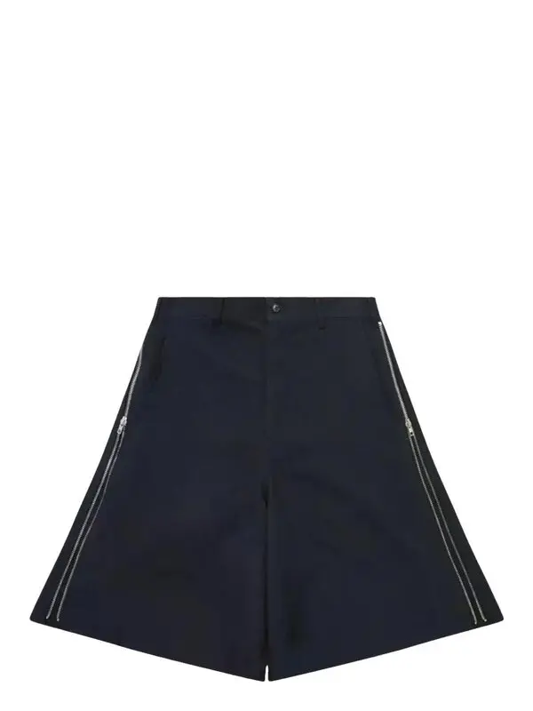 Comme Des Garçons Zip-detail Wide Leg Shorts - Blue