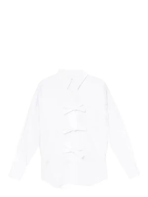 Comme Des Garçons Bow-detail Long-sleeve Cotton Shirt - White