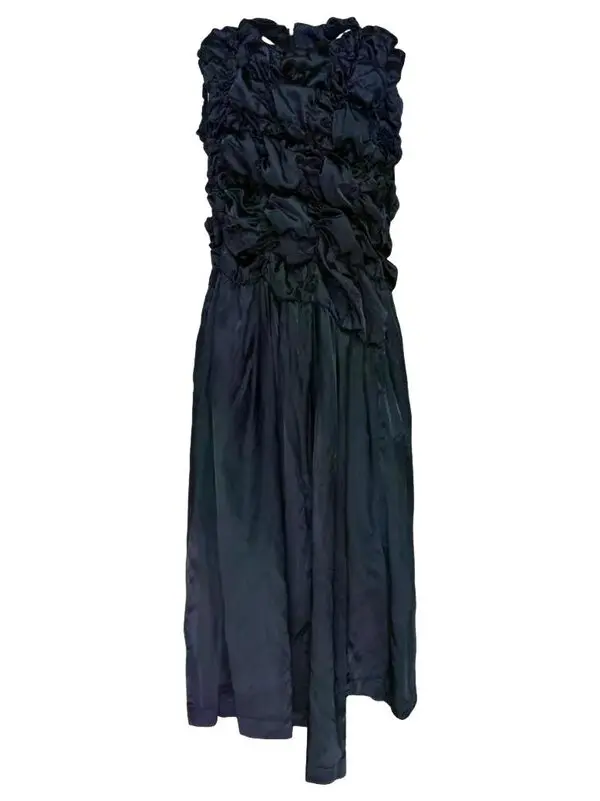 Comme Des Garçons Ruched Bodice Asymmetric Dress - Blue