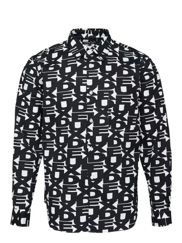 Comme Des Garçons Logo-print Cotton Shirt - Black