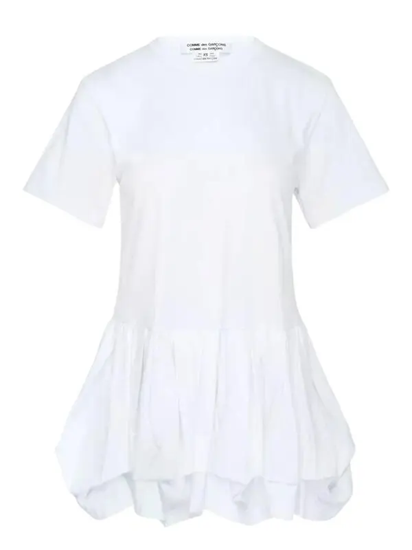 Comme Des Garçons Ruffled-hem T-shirt - White